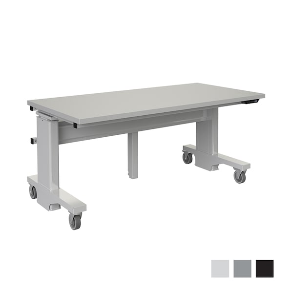 Bostontec Electric Height Adjust Workbench, 30"d X 60"w, 500 lb cap, Laminate Work Surface, w ...